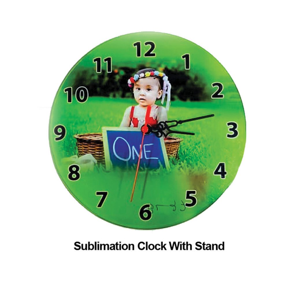 Sublimation Glass Clock With Stand 3 - Gift Hub